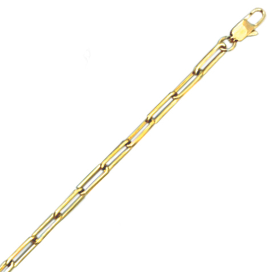 Bracelet acier doré maille forçat rectangle en 21cm- chez Sainte Foy Bijoux